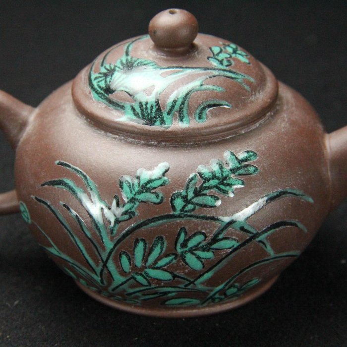 【桑園の】早期 中國宜興 紫砂壺 手繪水草金魚琺瑯彩 泡茶壺 茶壺 底款 K 7204 | Yahoo拍賣