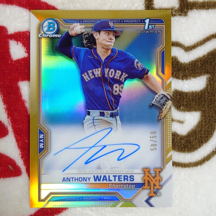[ 日米哈棒 ] 2021 Bowman Chrome Anthony Walters 1ST 限量新秀簽名卡 #/50 | Yahoo拍賣
