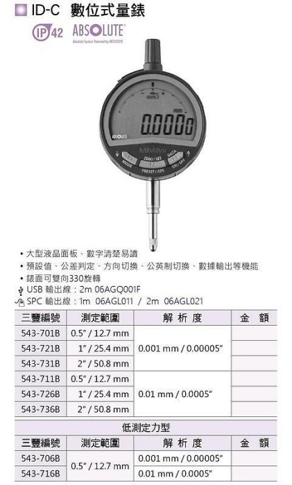 543-701b mitutoyo的價格推薦 - 2025年11月 | 比價比個夠BigGo