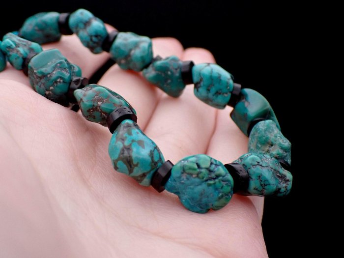 『保真』老玉市場-老綠松石隨形手串(23.02g) | Yahoo拍賣