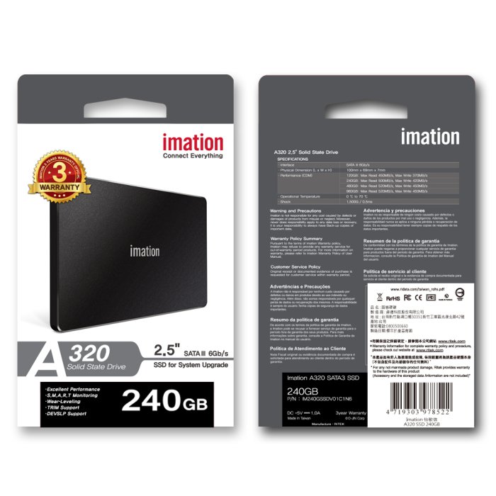 《Sunlink》 imation A320 240GB SATA3 2.5吋 SSD 固態硬碟 | Yahoo拍賣