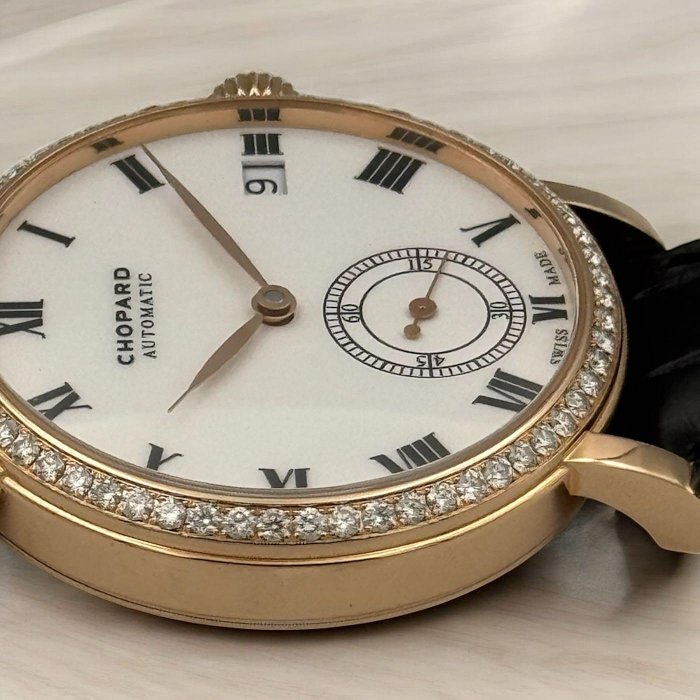 樂時計 訂價七十多萬 原裝鑽石框 蕭邦錶 經典系列 Chopard Classic Manufacture 171289-5001 玫瑰金 ...