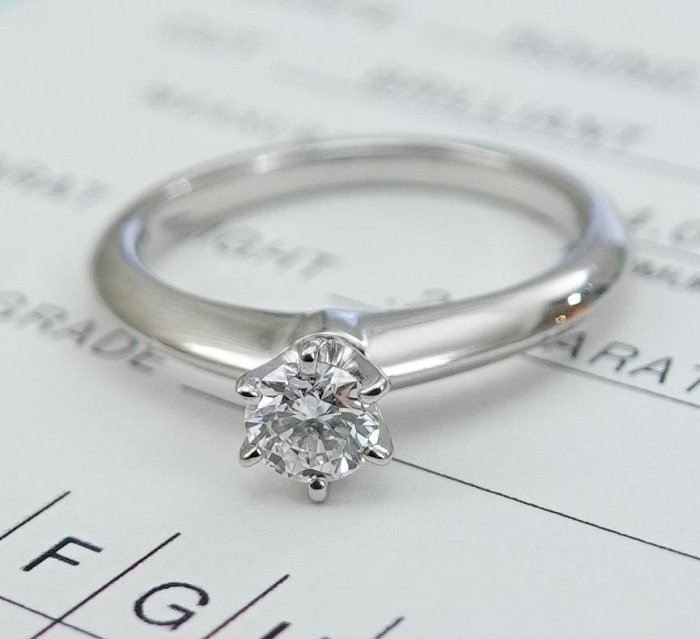 1元起標無底價【6/8 週日結標】【TIFFANY】六爪 單鑽 PT950鉑金 鑽戒 0.25CT 國7 | Yahoo拍賣