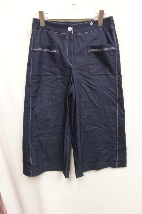 拾壹♥時尚心語♥全新【DIANA】28吋腰暗藍60棉彈性寬管九分褲~玲鳴-0617-Y31 | Yahoo拍賣