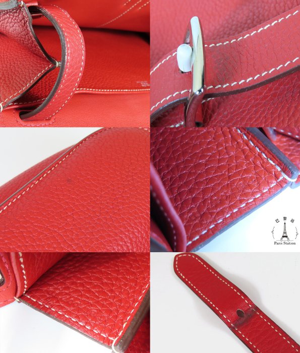 【巴黎站二手名牌專賣店】＊現貨＊HERMES 愛馬仕 真品＊T刻紅色小牛皮HALZAN 31銀釦手提斜背包 | Yahoo拍賣