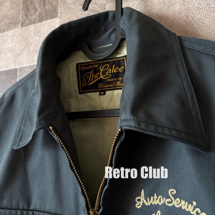 Retro CLUB【一元起標】【二手】日本品牌 CALEE 日本製 復古文字刺繡外套 工作夾克 L25647 | Yahoo拍賣