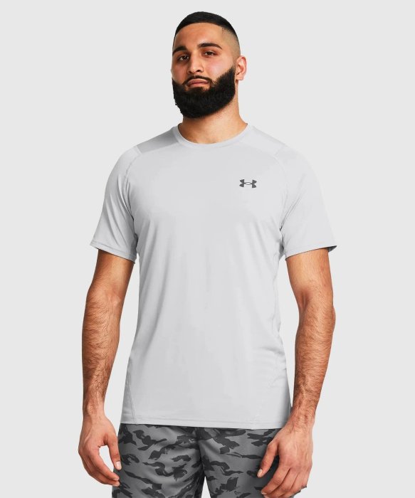 Furugi Shop 全新 Under Armour UA 灰色 夜間反光 LOGO RUN 涼感 慢跑 運動短袖T恤 一元起標 1G690 | Yahoo拍賣