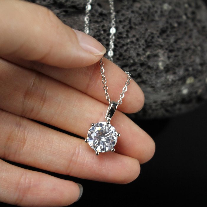 【桑園の】大顆5克拉 ~ 莫桑鑽石 GRA 璀璨單鑽 S925純銀 鑽石項鍊 附卡、證書 (委託品) D 11136 B21 | Yahoo拍賣