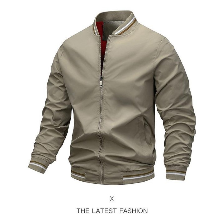 【紫色星球】外套 夾克 騎士外套 男外套 雙配色螺紋【F8861】有內袋 拉鍊口袋 立領外套 機車防風外套 M-5XL | Yahoo拍賣