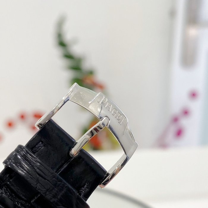 金運名錶當舖 PIAGET 伯爵 P10495 750白金&黑皮革 上鍊38MM 單錶 現貨Y30 | Yahoo拍賣