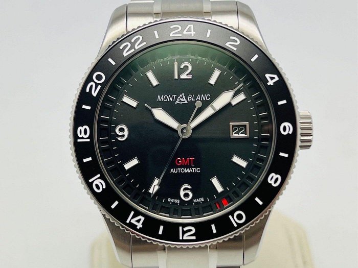 【黃忠政名錶】萬寶龍 montblanc 1858系列 世界地圖 GMT 型號129615 自動 95新 42mm 訂價120700 附原廠 ...