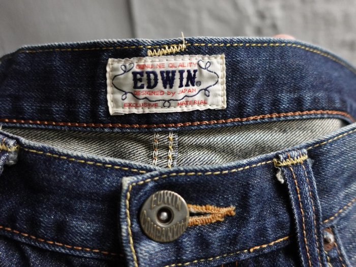 CA 愛德恩 EDWIN 藍系仿舊刷紋 直筒 牛仔褲 32腰 一元起標無底價E131 | Yahoo拍賣