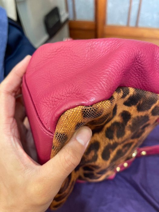 二手包 」 CABACI 手提斜背包（酒紅豹紋）156 | Yahoo拍賣