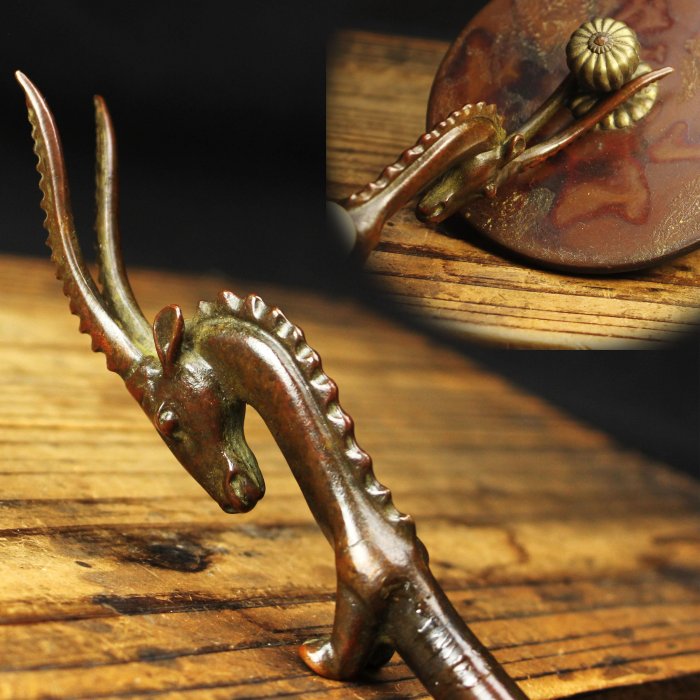 【桑園の】高級茶道具 銅製 羚羊 壺叉 蓋夾 鐵壺叉 Q 5332 | Yahoo拍賣