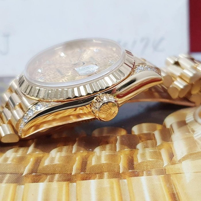 【大眾名錶】ROLEX 勞力士 69238 Datejust 18K金女錶 原廠鑽腳 新包台十鑽紀念面 大眾名錶B845 | Yahoo拍賣