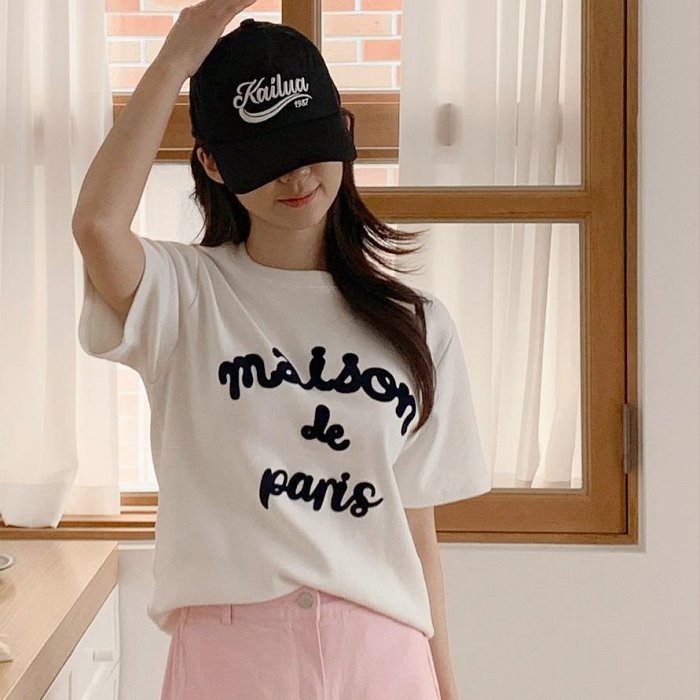 Forever Kids 正韓 微厚植絨字母天鵝絨短袖挺棉T配色上衣【K64362】韓國代購 | Yahoo拍賣