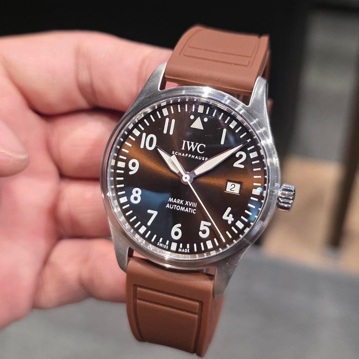 【個人藏錶】 IWC 萬國錶 IW327003 馬克18 特殊咖啡色錶盤 日期窗 自動上鏈機械錶 40mm | Yahoo拍賣
