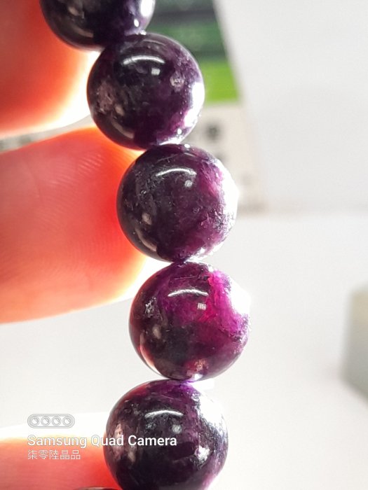 柒零陸晶品//天然高品質閃金光彩紫鋰雲母(祖母晶)10.5mm手串.手珠#附鑑定證書#(9323)重量約:33g | Yahoo拍賣