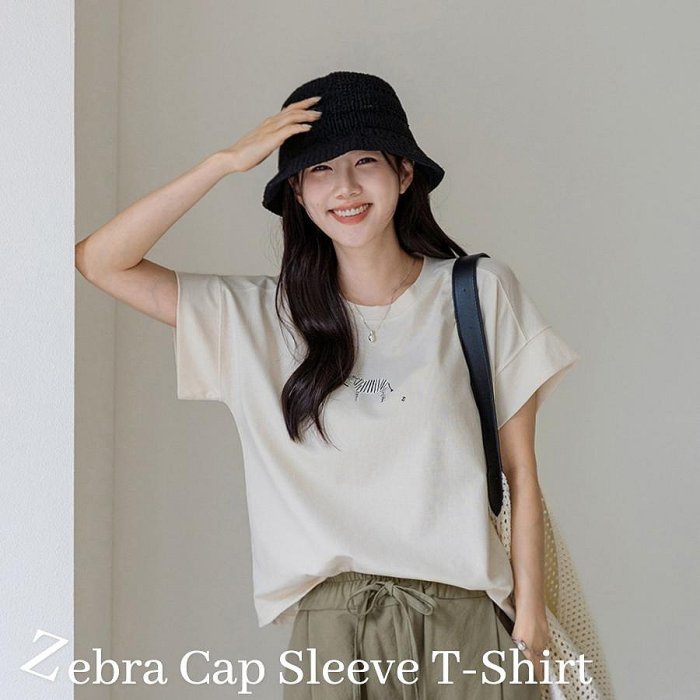 Bellee 正韓 可愛小斑馬純棉圓領短袖上衣 (3色) 【0724-18】 | Yahoo拍賣