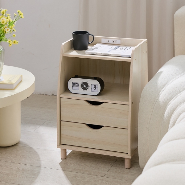 ONE生活一格二抽邊櫃插座款/床頭櫃/抽屜櫃 | 寬30~49cm | Yahoo購物中心