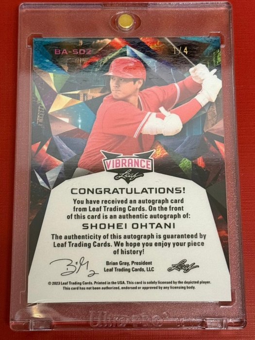 [棄標重賣]2023 LEAF VIBRANCE 大谷翔平 SHOHEI OHTANI 簽名卡 限量4張 首號 | Yahoo拍賣