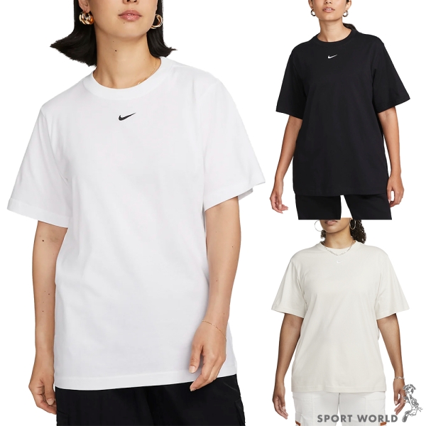 【下殺】Nike 女裝 短袖上衣 刺繡 純棉 寬鬆 白/黑/米【運動世界】FD4150-100/FD4150-010/FD4150-104 ...