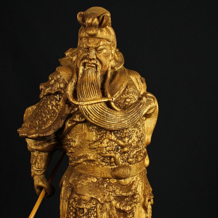 【桑園の】沉香原木 38cm 威震千秋 關公 關二爺 霸氣木雕 (委託品) D 5006 B23 | Yahoo拍賣