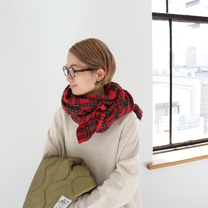 旺來 in jp 10月008 prit 羊毛格紋圍巾 披肩 日本製 | Yahoo拍賣