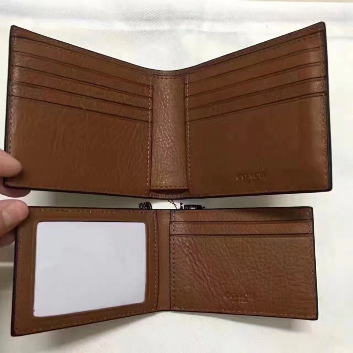 琪琪Outlet代購 Coach 75086 新款條紋短夾男士皮夾 運動STYLE 多功能皮夾 附購買憑證 | Yahoo拍賣