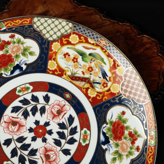 【桑園の】大型31cm ~日本 有田伊萬里 華山窯 色繪金彩 華麗滿工 大盤 飾皿 (委託品) T 6023 A24 | Yahoo拍賣