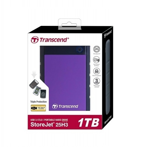 創見 StoreJet 1TB 25H3 USB3.0 2.5吋行動硬碟(TS1TSJ25H3P)-紫色 | 2.5吋 1TB外接硬碟 ...