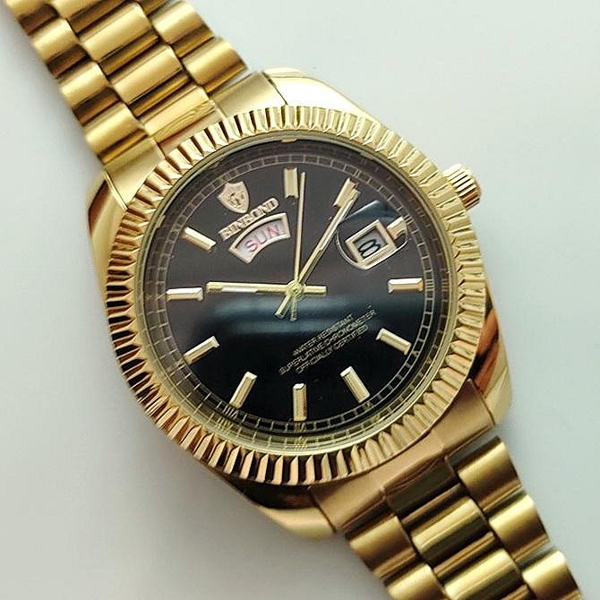 【timekeeper】 全新Binbond大錶徑開天窗鍍金石英錶(日期/星期顯示) | Yahoo拍賣