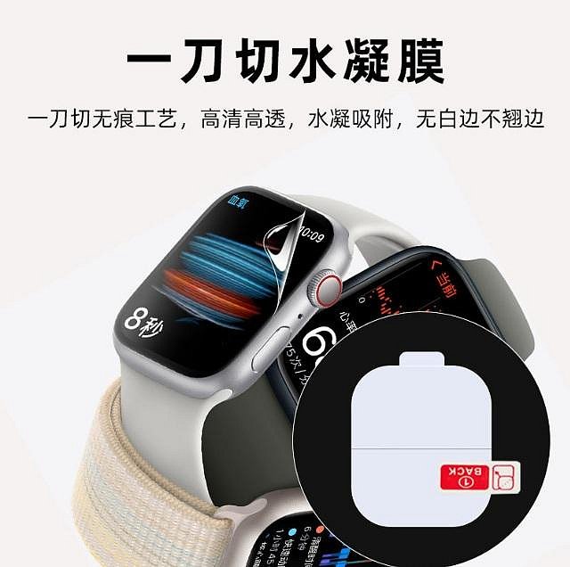[三片裝] Apple watch S7 S8 S9 Ultra 一刀切水凝膜 41mm 45mm 49mm | Yahoo拍賣