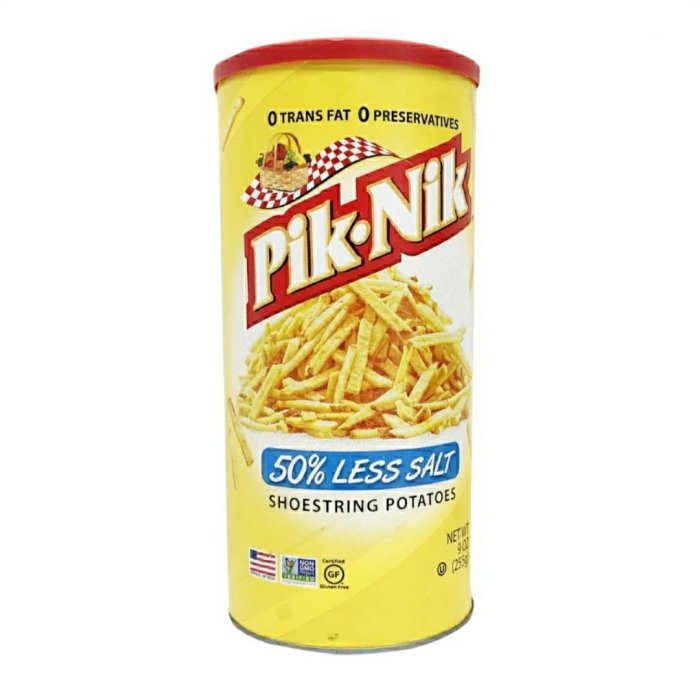美國 Pik Nik Less Salt 50%洋芋條 薯條 減鹽味/1瓶/225g | Yahoo拍賣