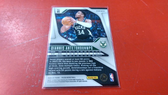 J45】24-25 Prizm【Giannis Antetokounmpo】紅波紋亮平行卡 | Yahoo拍賣