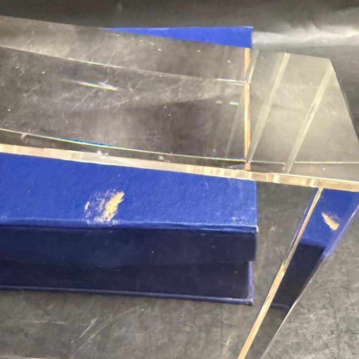 【藏舊尋寶屋】老日本 透明水晶 展示磚/展示台 重2.1公斤 附收納盒※0509523-2N※ | Yahoo拍賣