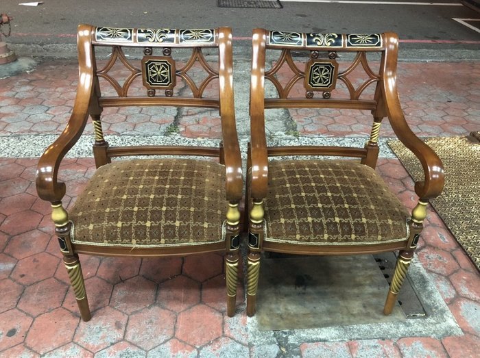 【全省二手家具 崇德旗艦館】歐式古典扶手椅 義大利進口 房間椅 公婆椅 接待椅 主人椅 法式/巴洛克傢俱 二手傢俱買賣 | Yahoo拍賣