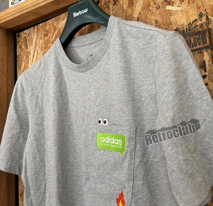 Retro CLUB【一元起標】【全新】ADIDAS 灰色 口袋短T LOGO設計 運動休閒風格 J241042 | Yahoo拍賣