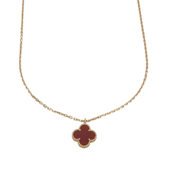 Van Cleef ＆ Arpels 梵克雅寶 18K玫瑰金 紅玉髓 Sweet Alhambra 項鍊 VCARN59M00 【二手名牌 ...