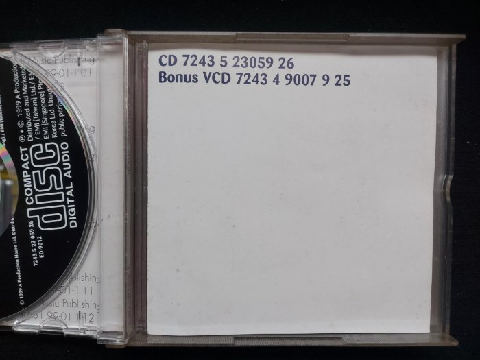 王菲 只愛陌生人 CD +VCD 1999年 EMI發行 | Yahoo拍賣