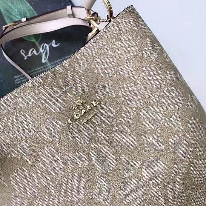 【小怡代購】全新 COACH 2312 美國正品代購新款女士經典PVC配牛皮小號水桶包 手提包 單肩斜跨包 超低直購 | Yahoo拍賣