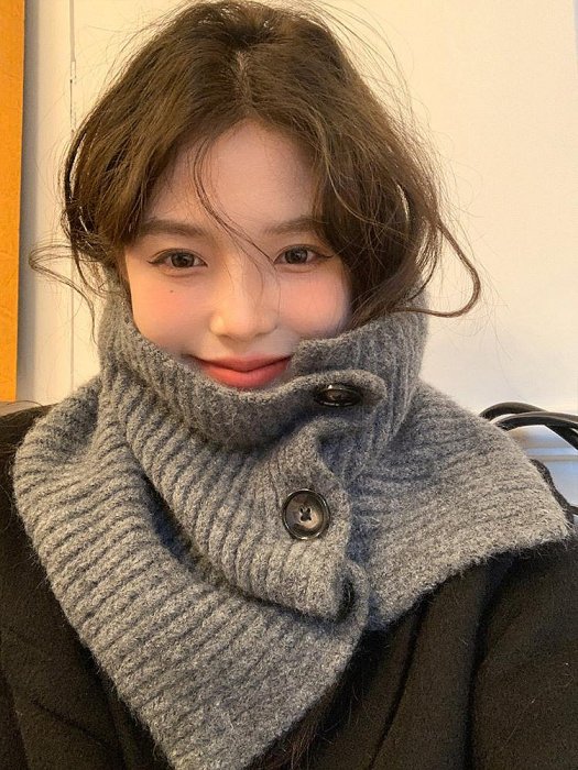 EmmaShop艾購物-韓妞秋冬百搭單品羊毛混紡圍脖/圍巾/假領子 | Yahoo拍賣