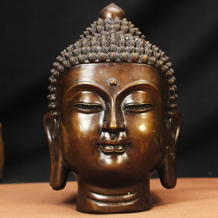 【桑園の】銅雕 釋迦牟尼 2100g 佛首 莊嚴 佛像 封底雕件 佛款 (委託品) Q 6231 A20 | Yahoo拍賣