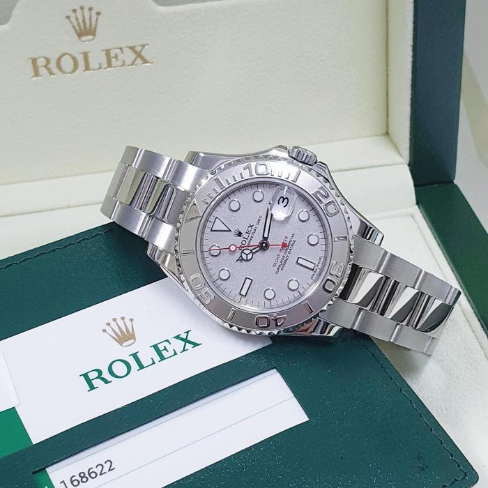 ROLEX 勞力士 168622 Yacht-master 2016/01 PT950鉑金圈 鉑金面盤 大眾當舖B519 | Yahoo拍賣
