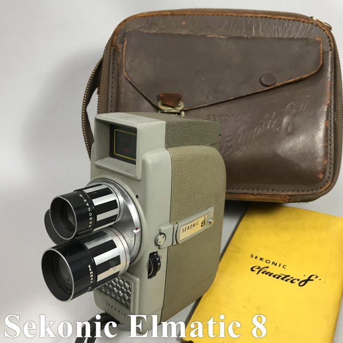 【藏舊尋寶屋】老日本 超經典3鏡頭高階8公分發條機械攝影機Sekonic Elmatic 8 底片相機 附原皮套及簡介※2505080422165-27J※ | Yahoo拍賣