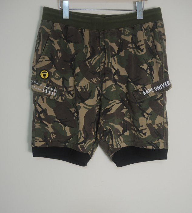 Furugi Shop 日本潮牌 A Bathing Ape Aape 迷彩 猩猩LOGO 高磅數 工裝厚棉短褲 一元起標 1G663 | Yahoo拍賣