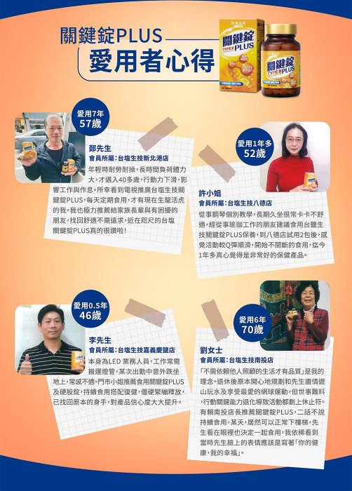 台鹽生技 關鍵錠PLUS(90錠x3瓶,共270錠) | Yahoo拍賣