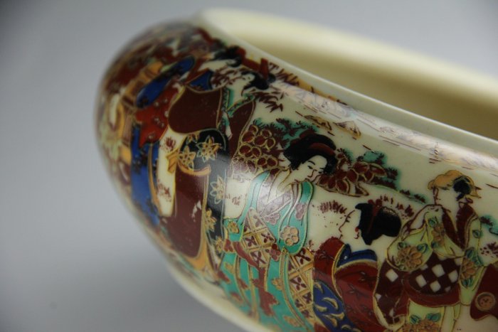 【桑園の】陶瓷 十二金釵侍女圖 圓缽 老茶盤 筆洗 陶缽 K 5112 | Yahoo拍賣