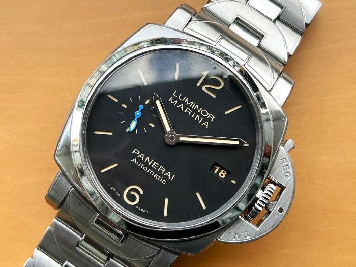 飛馬當舖 沛納海 PANERAI 2020保單 Luminor Marina PAM722 八年保固 鍊帶款 透背 自動上鍊 9成5新 ...