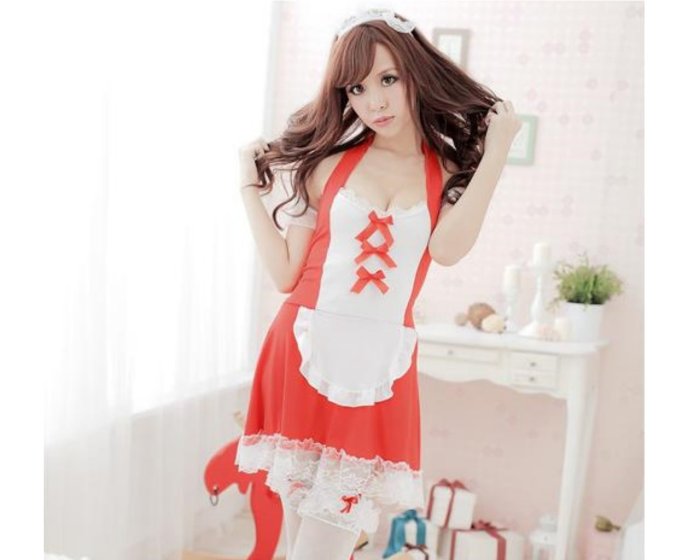 (款式編號:30)性感蝴蝶結掛脖女傭裝/女僕服/制服誘惑/學生服/兔女郎/角色扮演/情趣內衣 | Yahoo拍賣